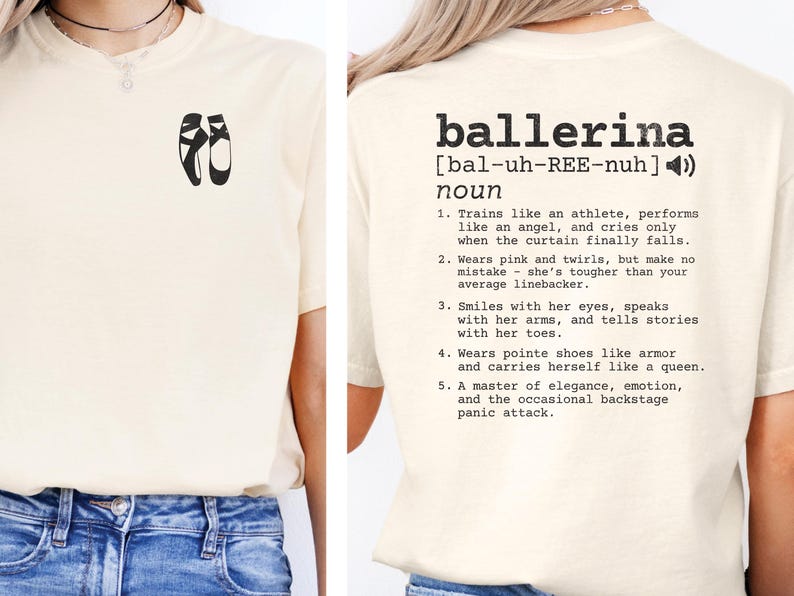 Definition of a Ballerina Shirt | Ballet Tee for Dance Girls & Teens ...