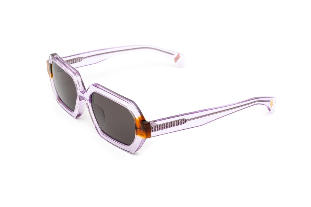Transparent Lilac and Tortoiseshell Acetate Sunglasses for Women, Gray ...