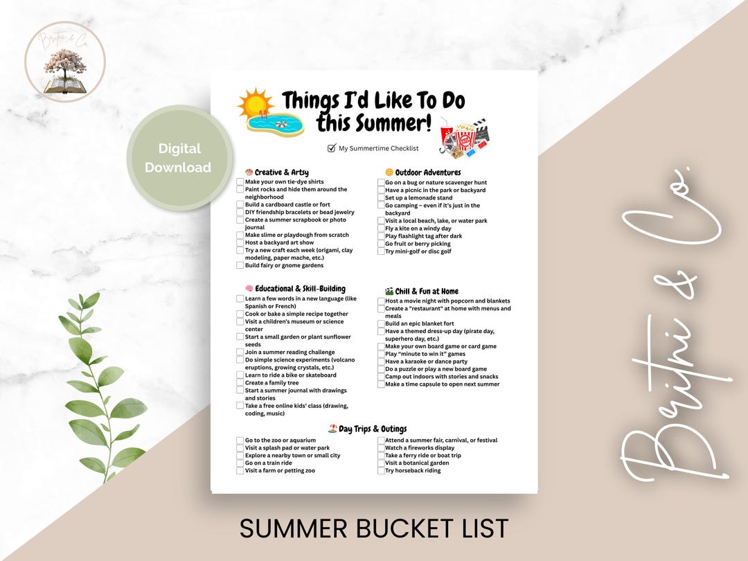 Summer Bucket List, Kids Activities, Summer Activity Schedule Printable ...