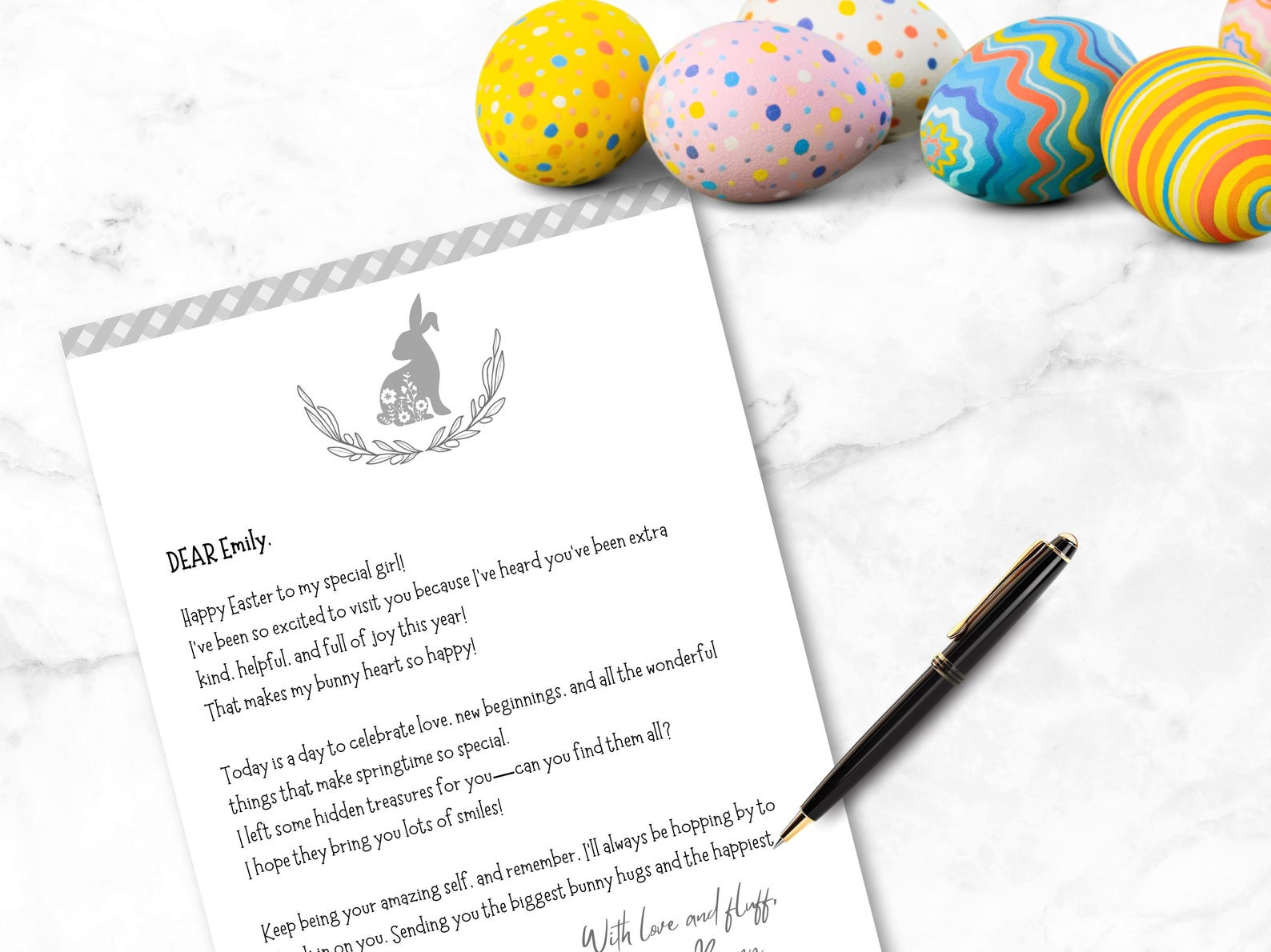 Easter Bunny Letter, Editable Digital Download, Letter From the Easter ...