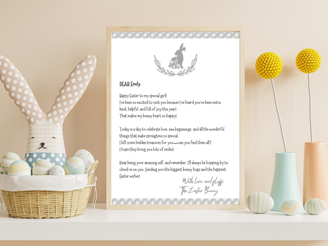 Easter Bunny Letter, Editable Digital Download, Letter From the Easter ...