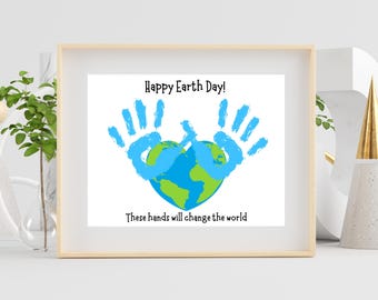 Earth Day Handprint Art: Toddler DIY Keepsake (digital Download) - Etsy