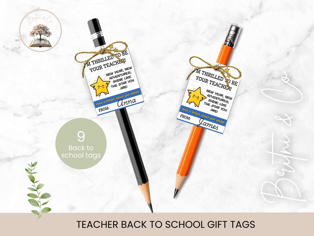 Back to School Star Kawaii Gift Tags for Students From Teacher, First ...