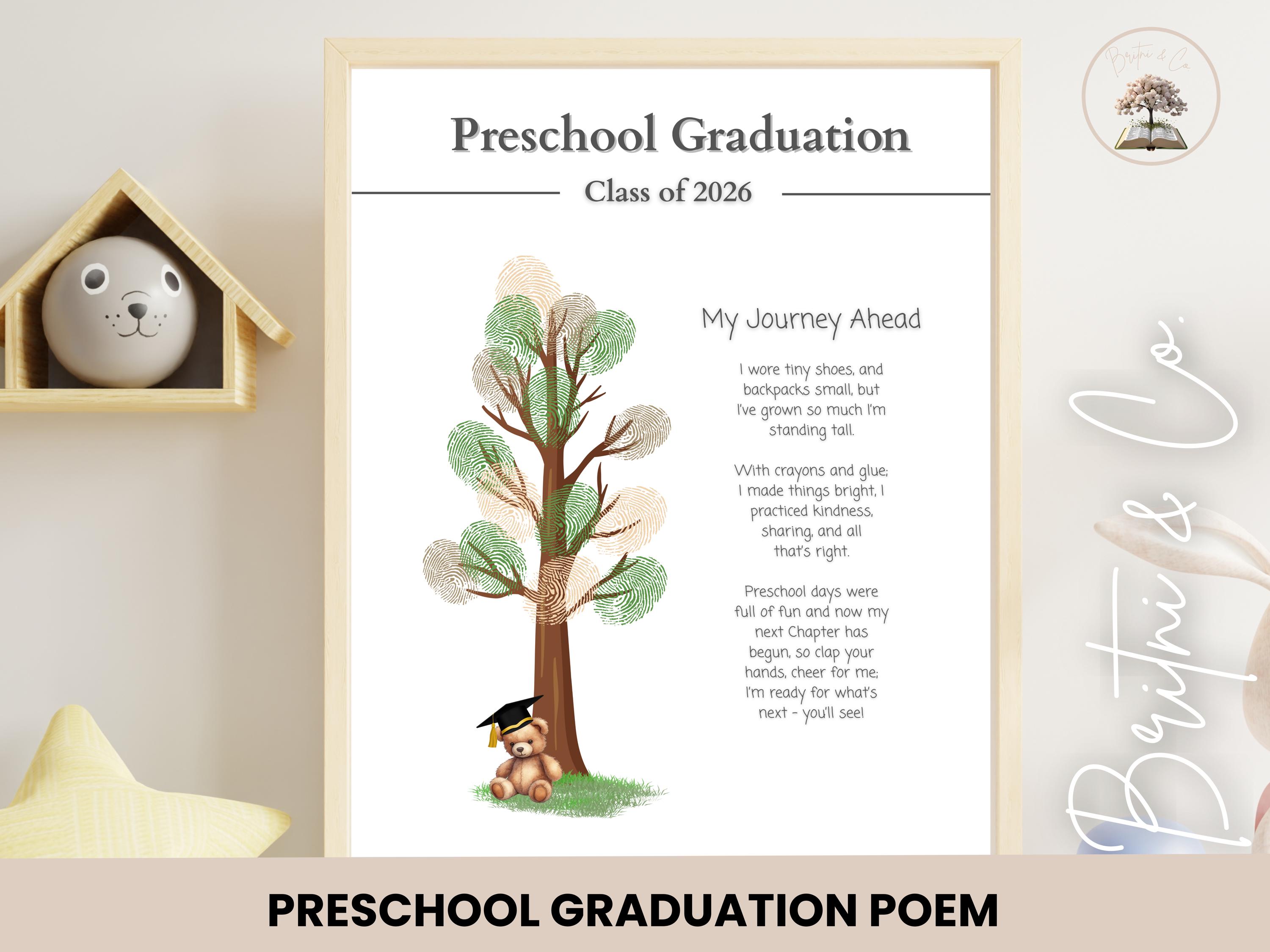 Preschool Graduation Poem and Handprint/ Fingerprint Craft for the Last ...