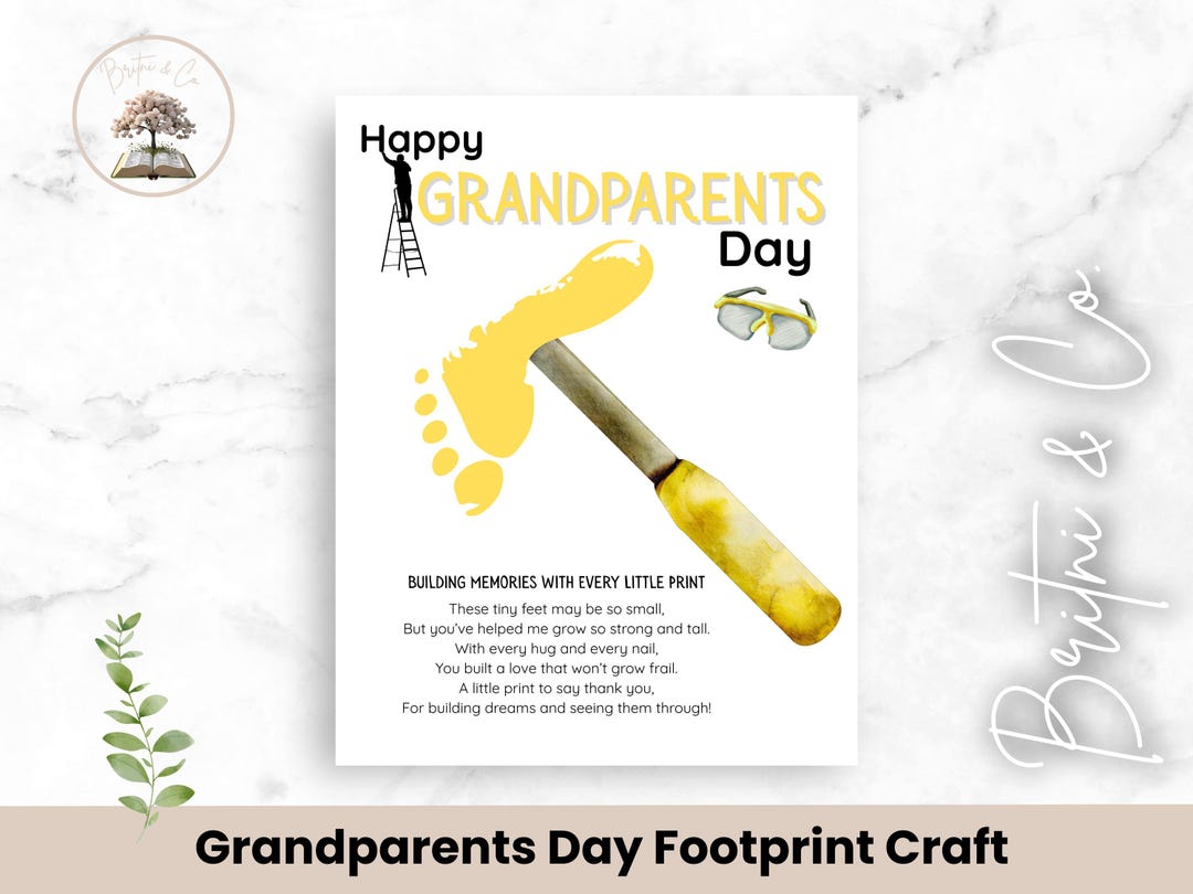 Hammer Footprint Art: Grandparent's Day Poem Keepsake (digital Download ...