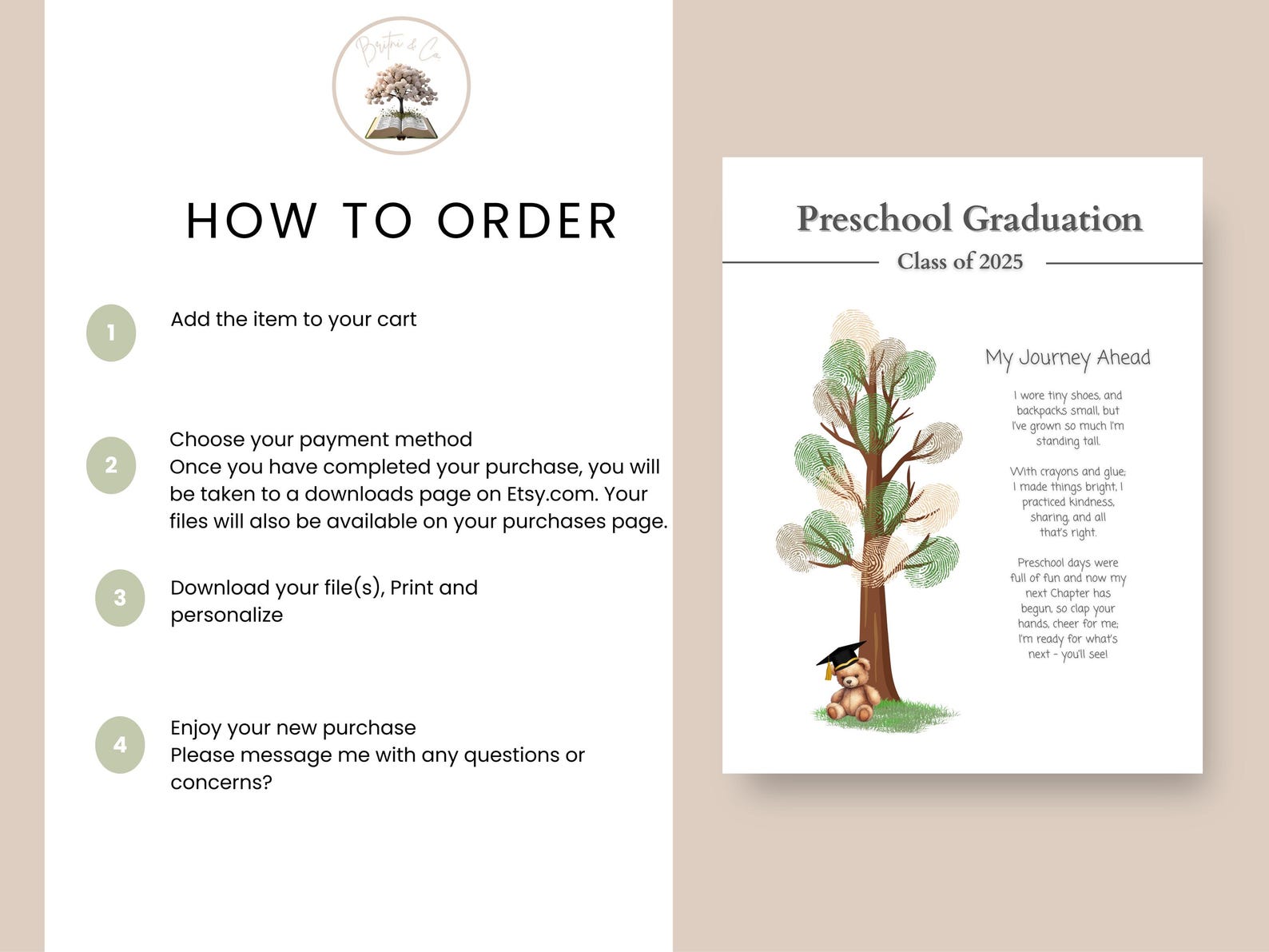 Preschool Graduation Poem and Handprint/ Fingerprint Craft for the Last ...