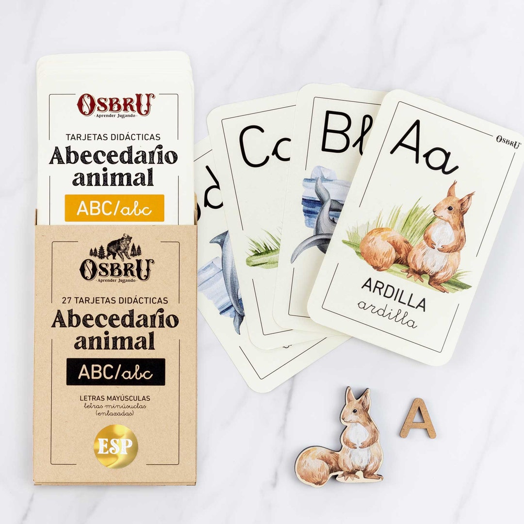Tarjetas Didácticas Abecedario Animal Aprende las Letras con Animales ...