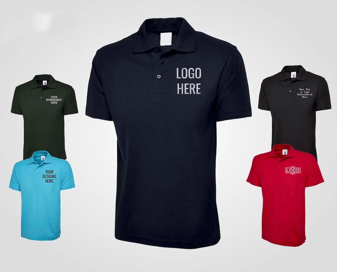 Custom Embroidered Polo Shirts, Personalised Text and Logo Monogrammed ...