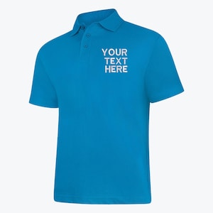 Custom Embroidered Polo Shirt, Personalised Logo and Text Polo T-shirt ...