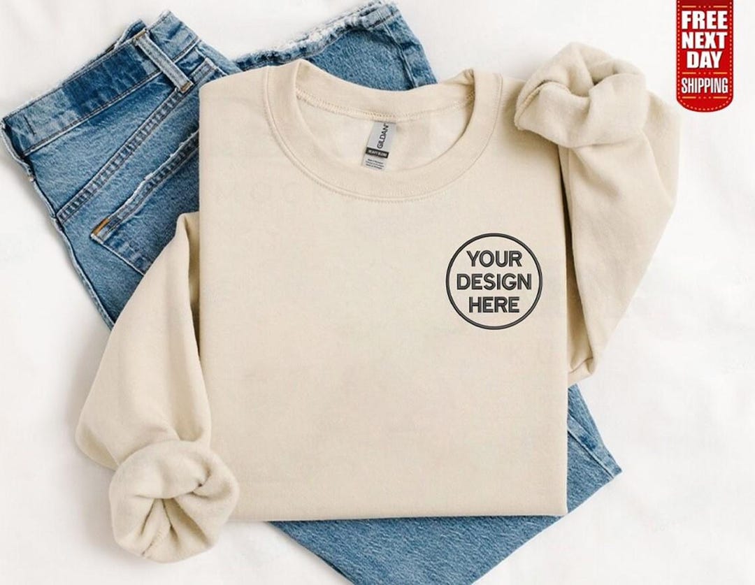Custom Embroidered Sweatshirt, Personalised Text/logo Jumper, Business ...