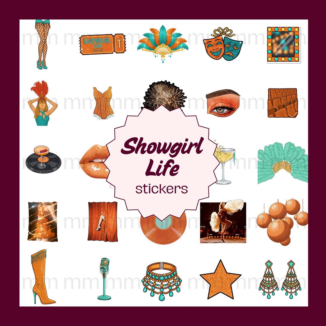 Cute Digital Sticker Sheet Showgirl Goodnotes Digital Stickers Pack ...