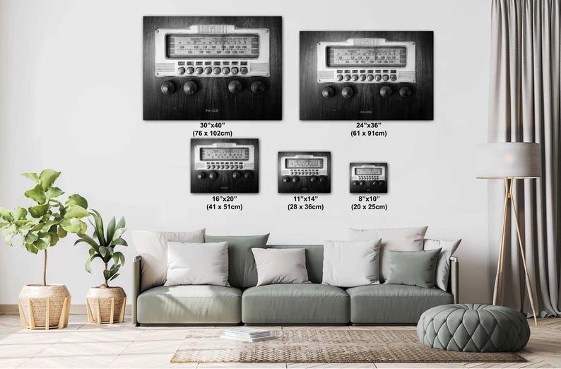 Vintage Radio Photography Home Office Wall Art, Farmhouse Decor ...