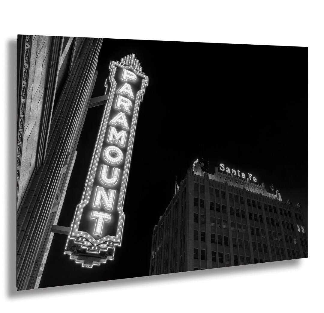 Movie Theater Wall Art - Paramount Theater & Santa Fe Building in ...
