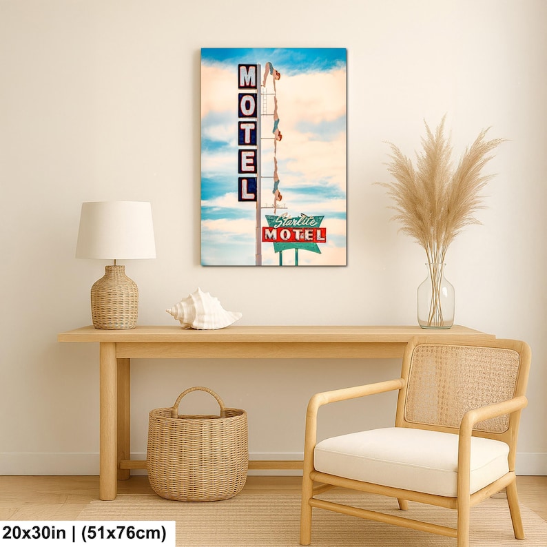 Starlite Motel Diving Lady Sign Photo Print: Mid Century Modern Wall ...
