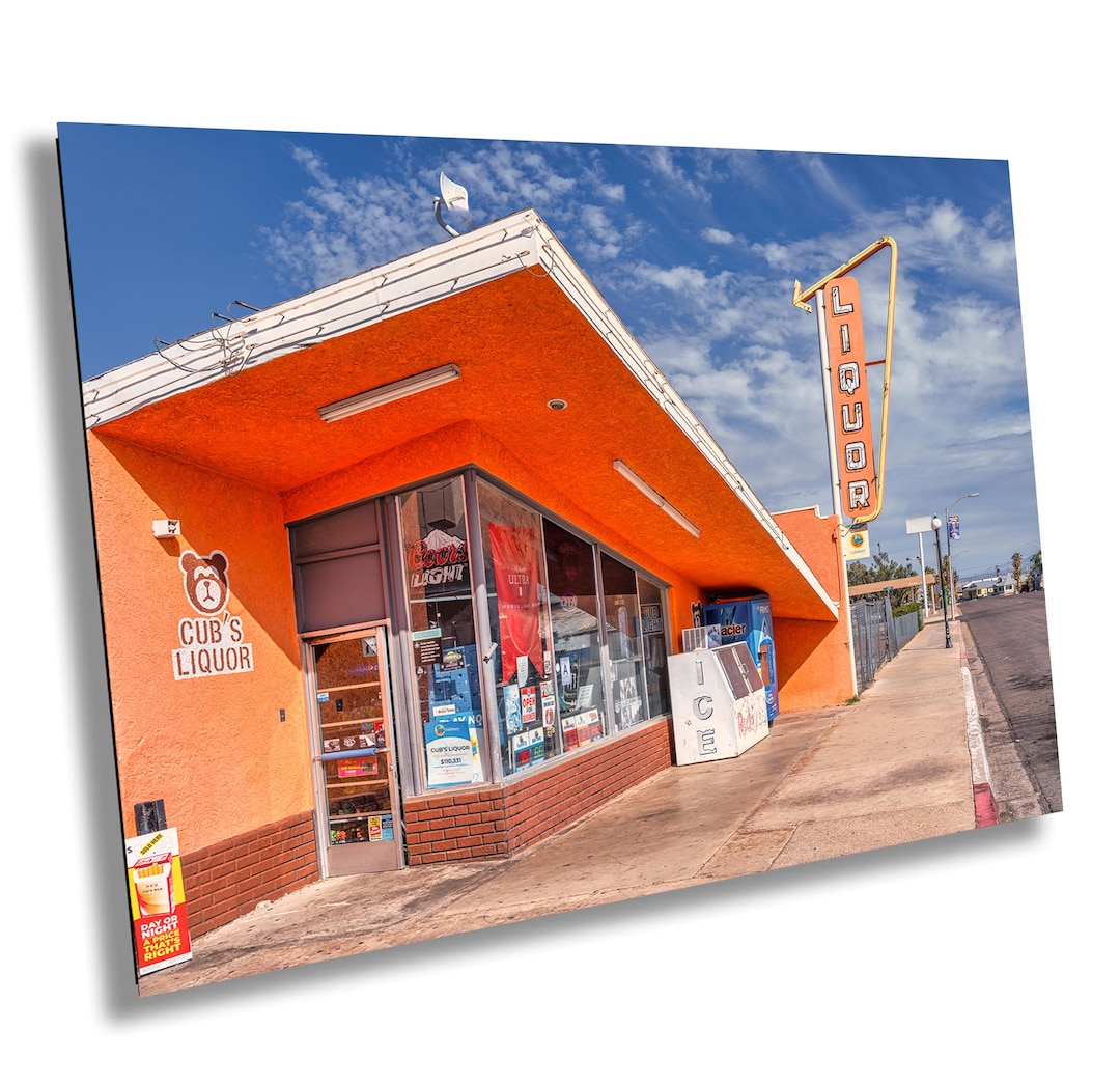 Cubs Liquor Route 66 Wall Art, Southwestern Googie Architecture Bar ...