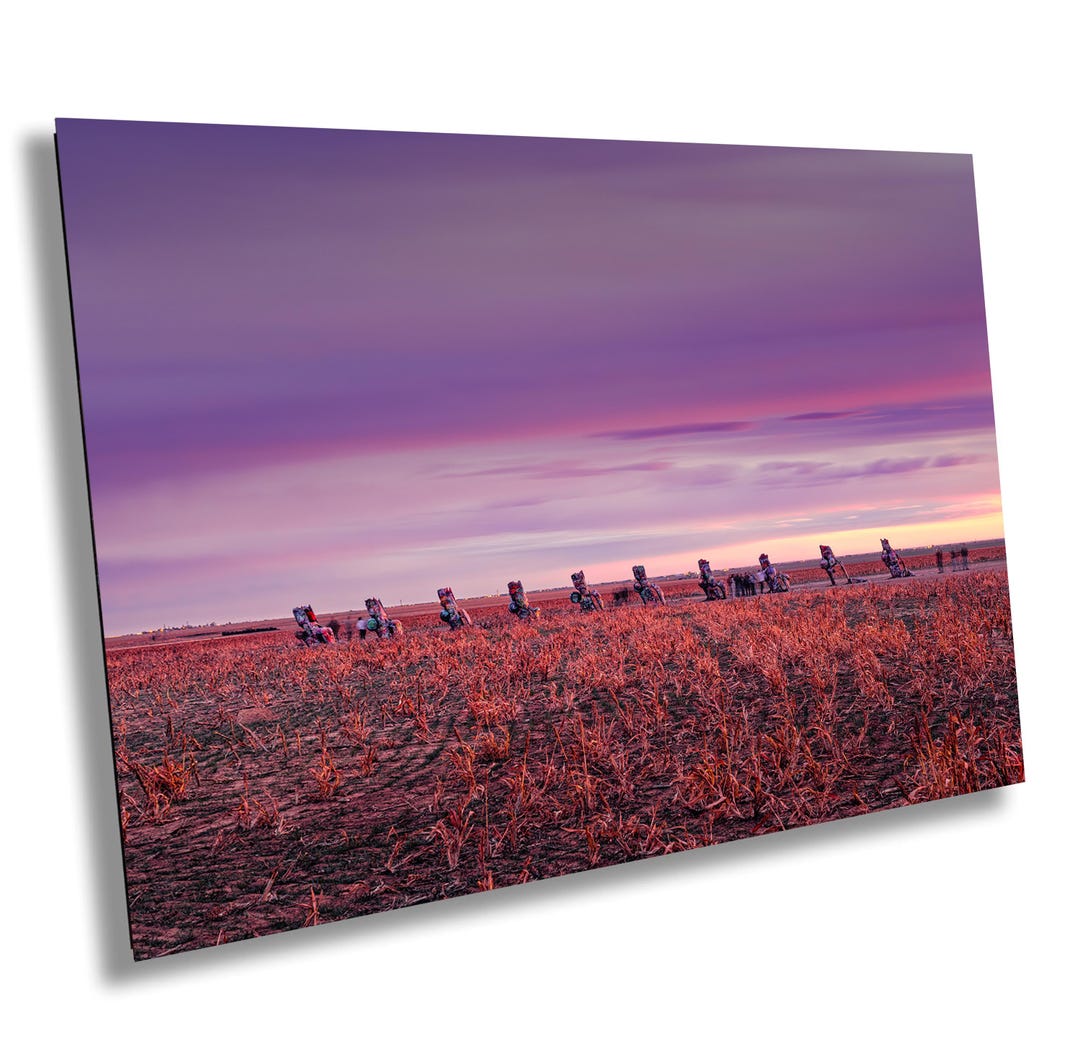 Route 66 Cadillac Ranch Sunset: Amarillo Roadside Art Fine Print on ...
