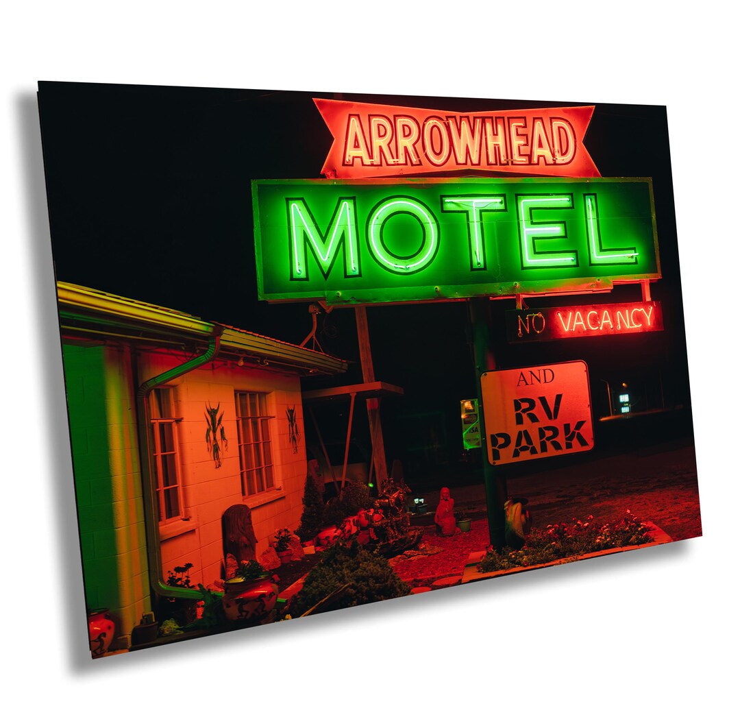Arrowhead Motel Photo Ruidoso New Mexico Neon Sign Print New Mexico ...