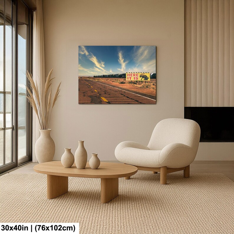 Arizona Route 66 Jack Rabbit Trading Post Print: Desert Highway Sunset ...