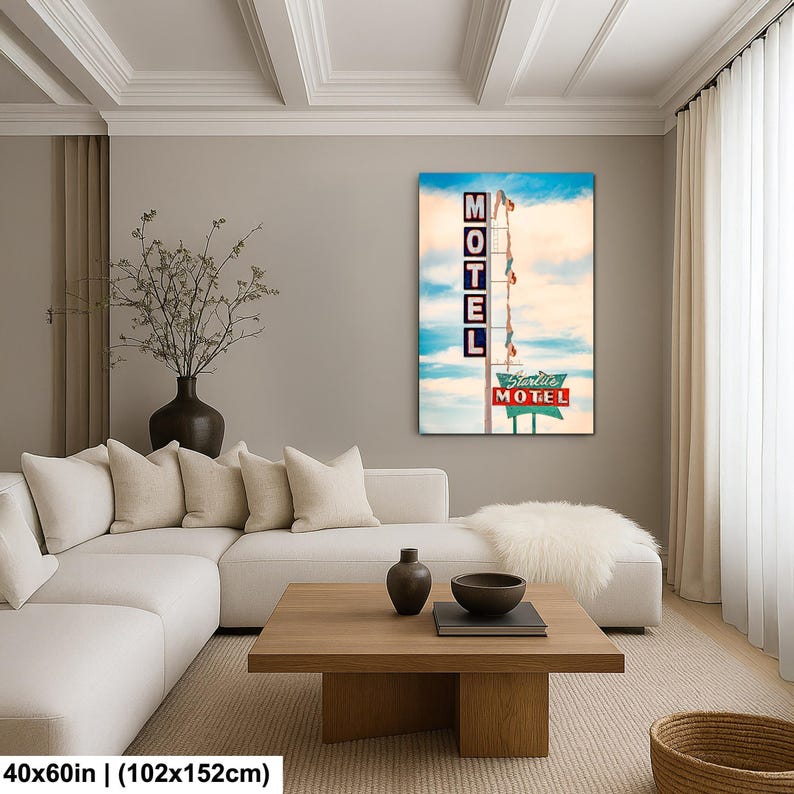 Starlite Motel Diving Lady Sign Photo Print: Mid Century Modern Wall ...