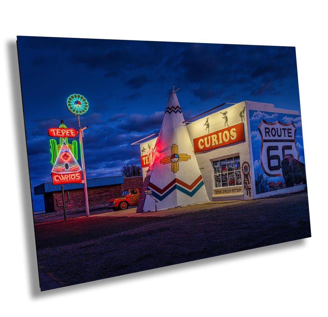 Teepee Curios on Route 66 in Tucumcari, New Mexico Neon Sign Print Road ...