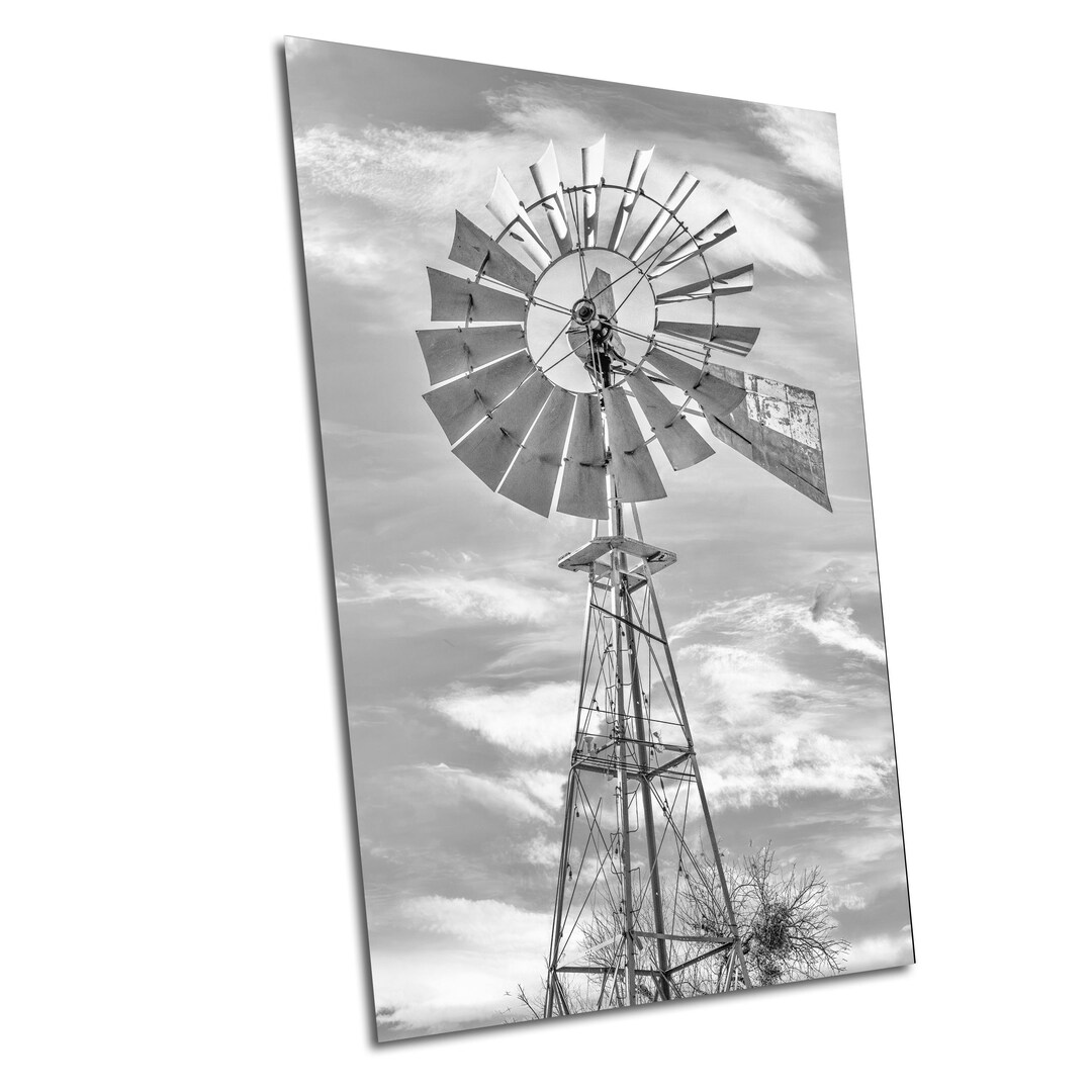 Bandera Texas Windmill Print - Cowboy Capitol of the World Black ...