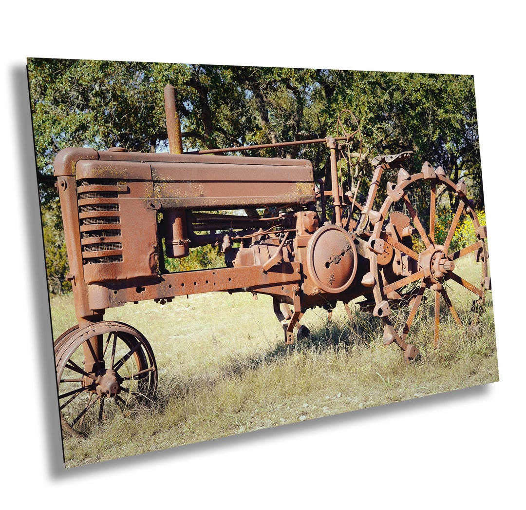 Vintage Tractor Farm Photography: Rustic Farmhouse Wall Art Canvas ...