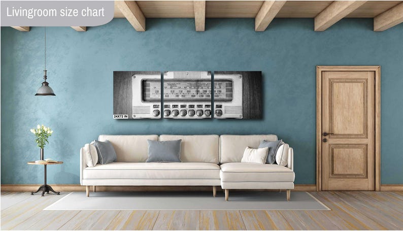Vintage Radio Photography Home Office Wall Art, Farmhouse Decor ...