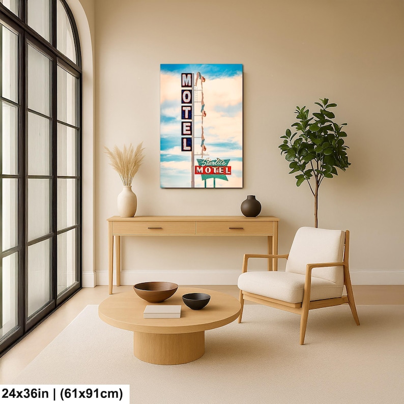 Starlite Motel Diving Lady Sign Photo Print: Mid Century Modern Wall ...
