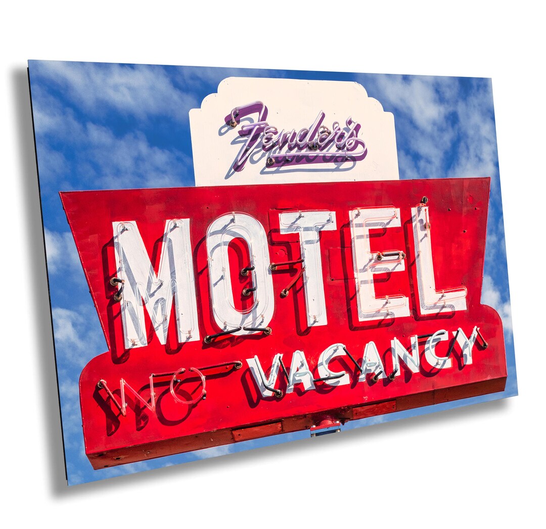 Route 66 Vintage Motel Neon Sign Photography - Fenders Motel Needles ...