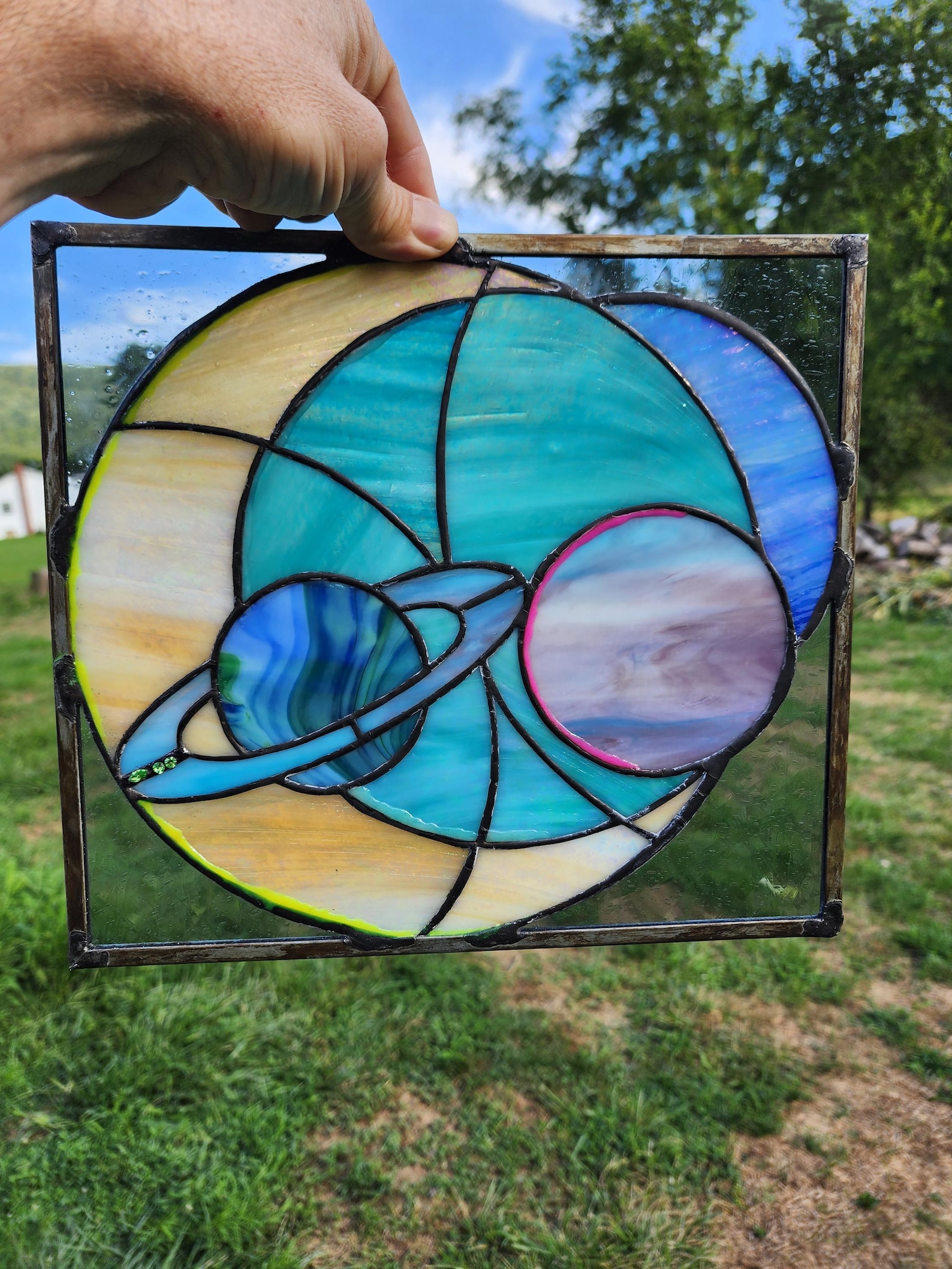 Stained Glass Glow in the Dark Planets With Three Small Uranium Glass ...