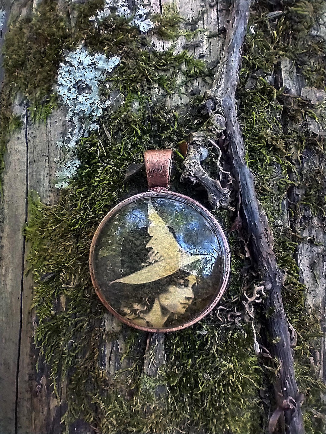 Vintage Witch Pendant Necklace, Witch Necklace, Witchcore Necklace ...