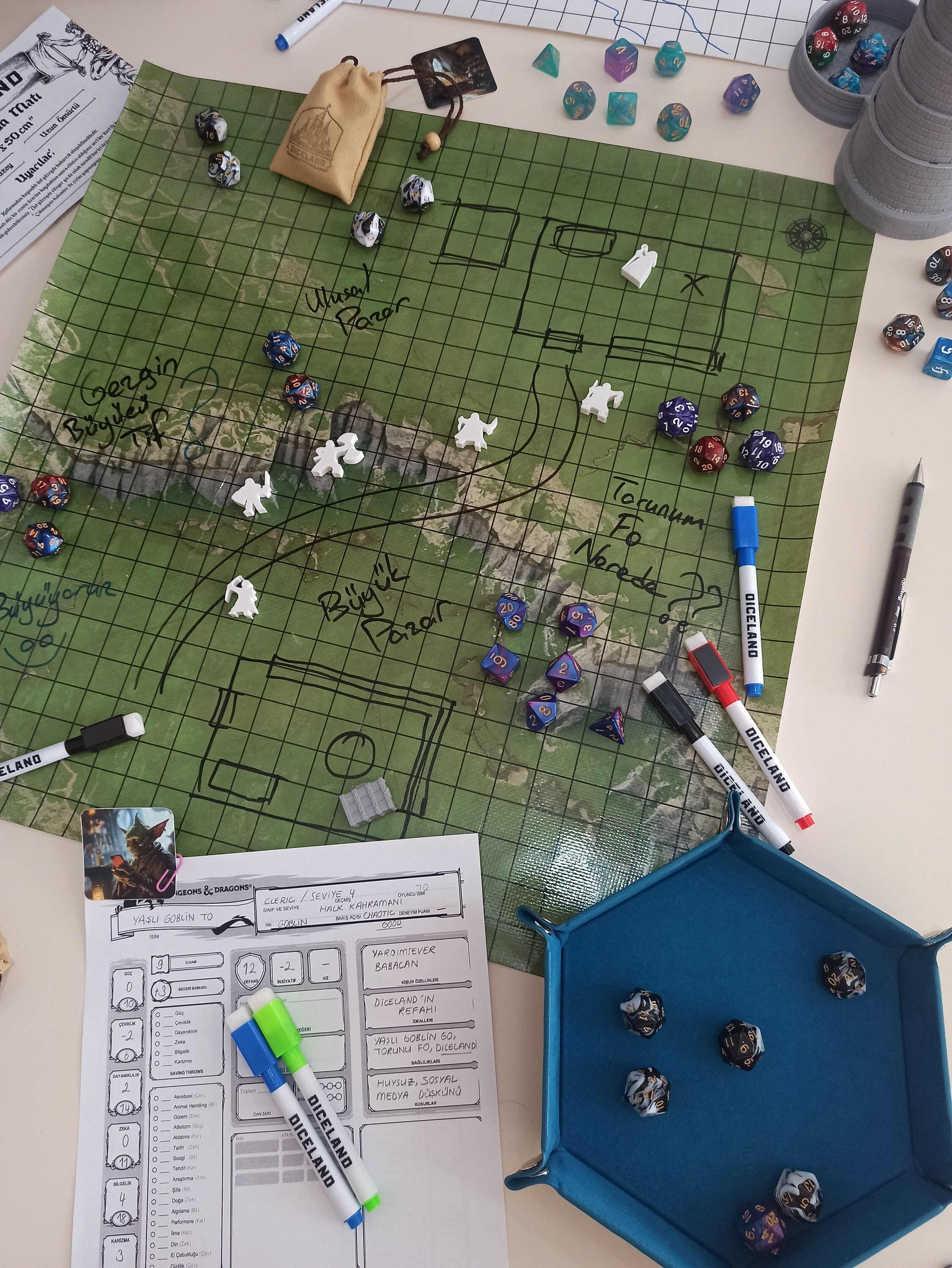 Handmade Battle Map Fantasy RPG Portable Gaming Accessories Green 19 ...