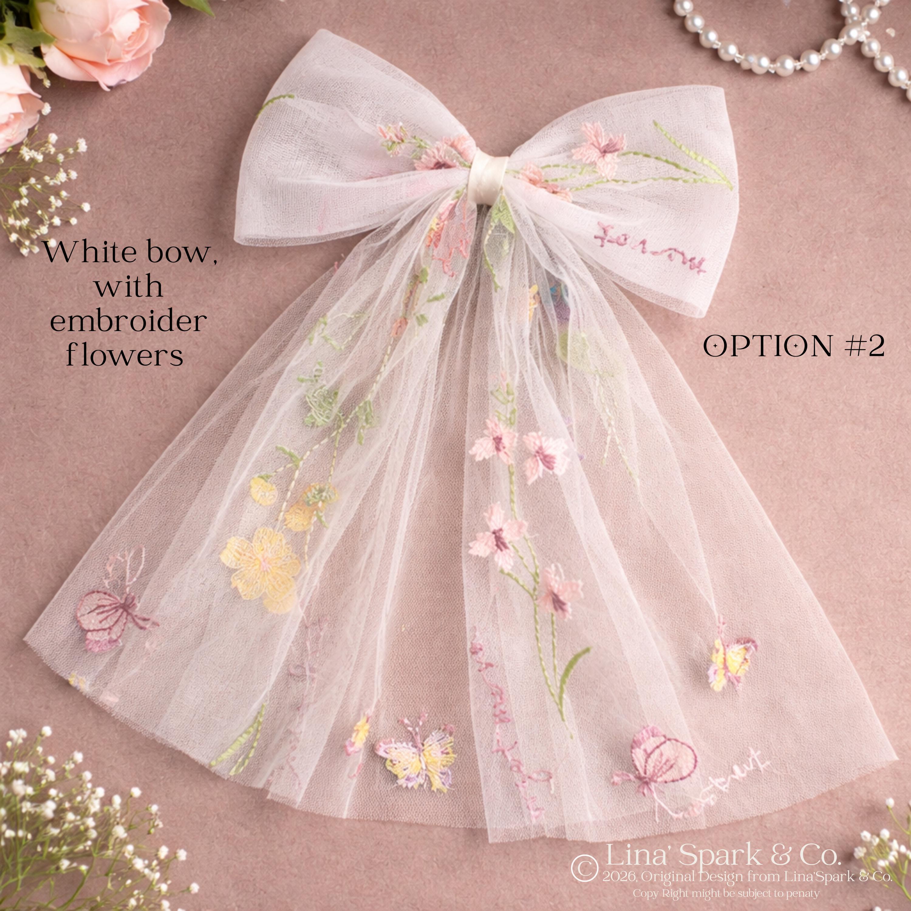 Personalized Flower Girl Hair Bow for Girls, Name Embroidered Flower ...
