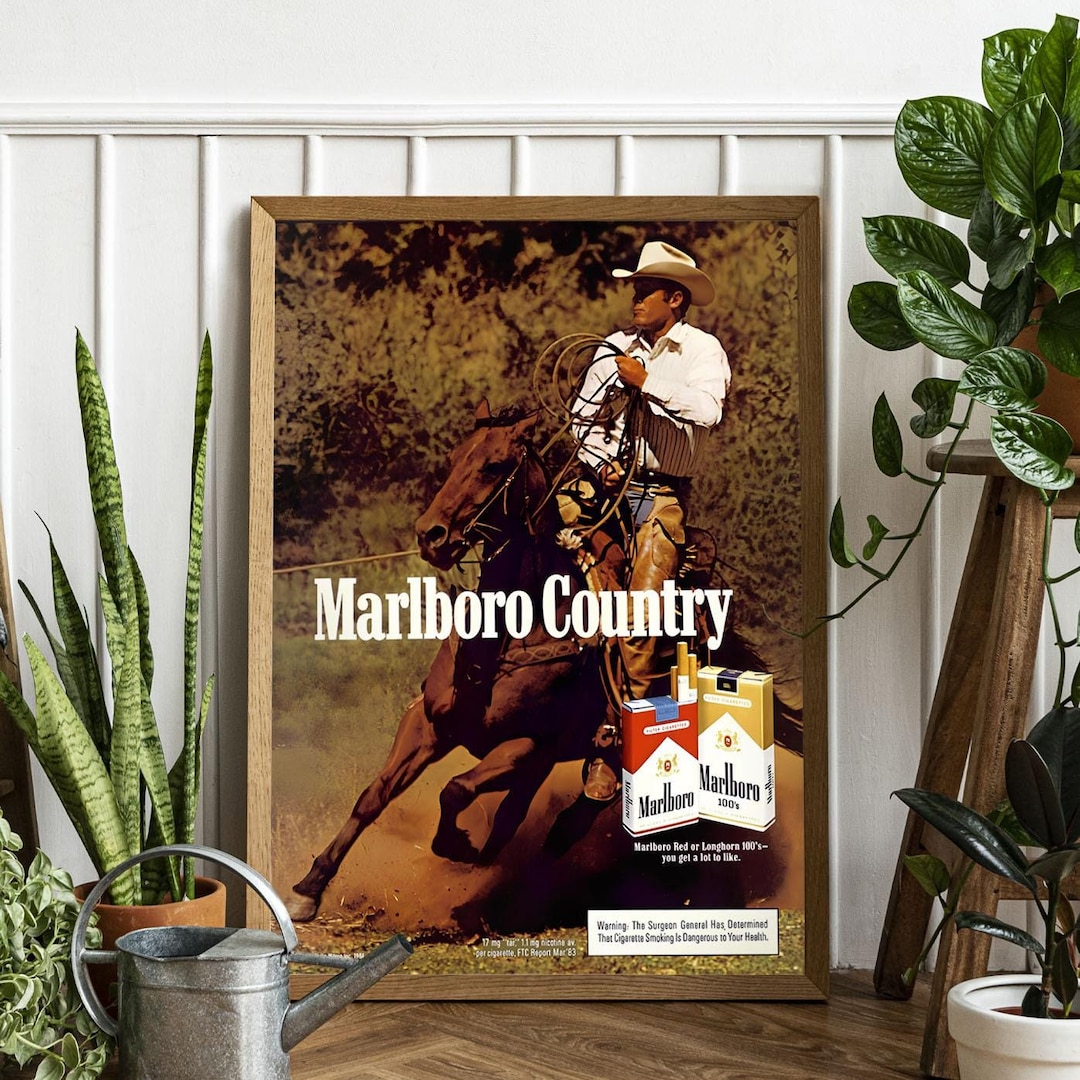 Marlboro Man Marlboro Vintage Poster Marlboro Cigar Marlboro Retro Wall ...