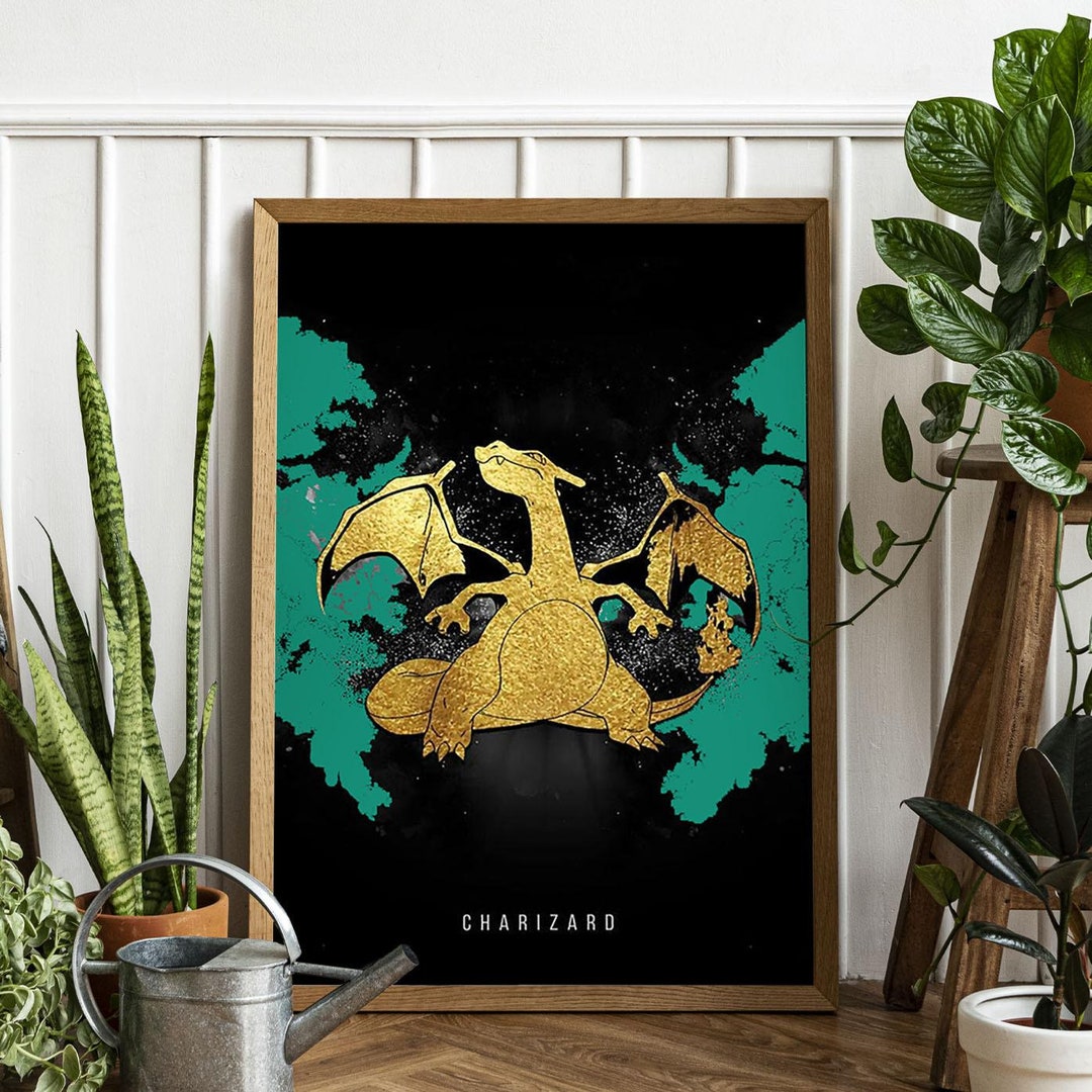 Charizard Blastoise Pikachu Anime Print Charizard Print Charizard ...