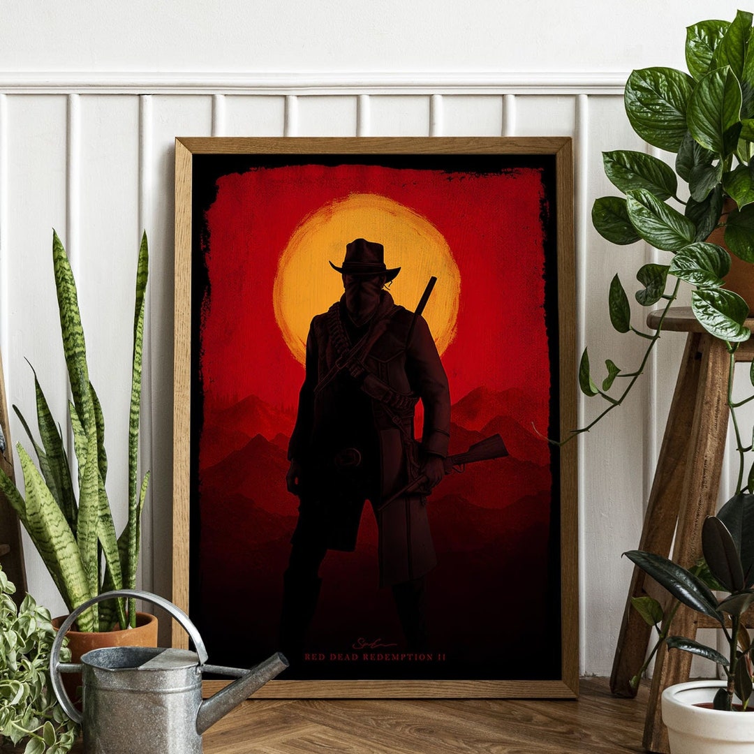Red Dead Redemption Poster Arthur Morgan Game Poster Game Print Red ...