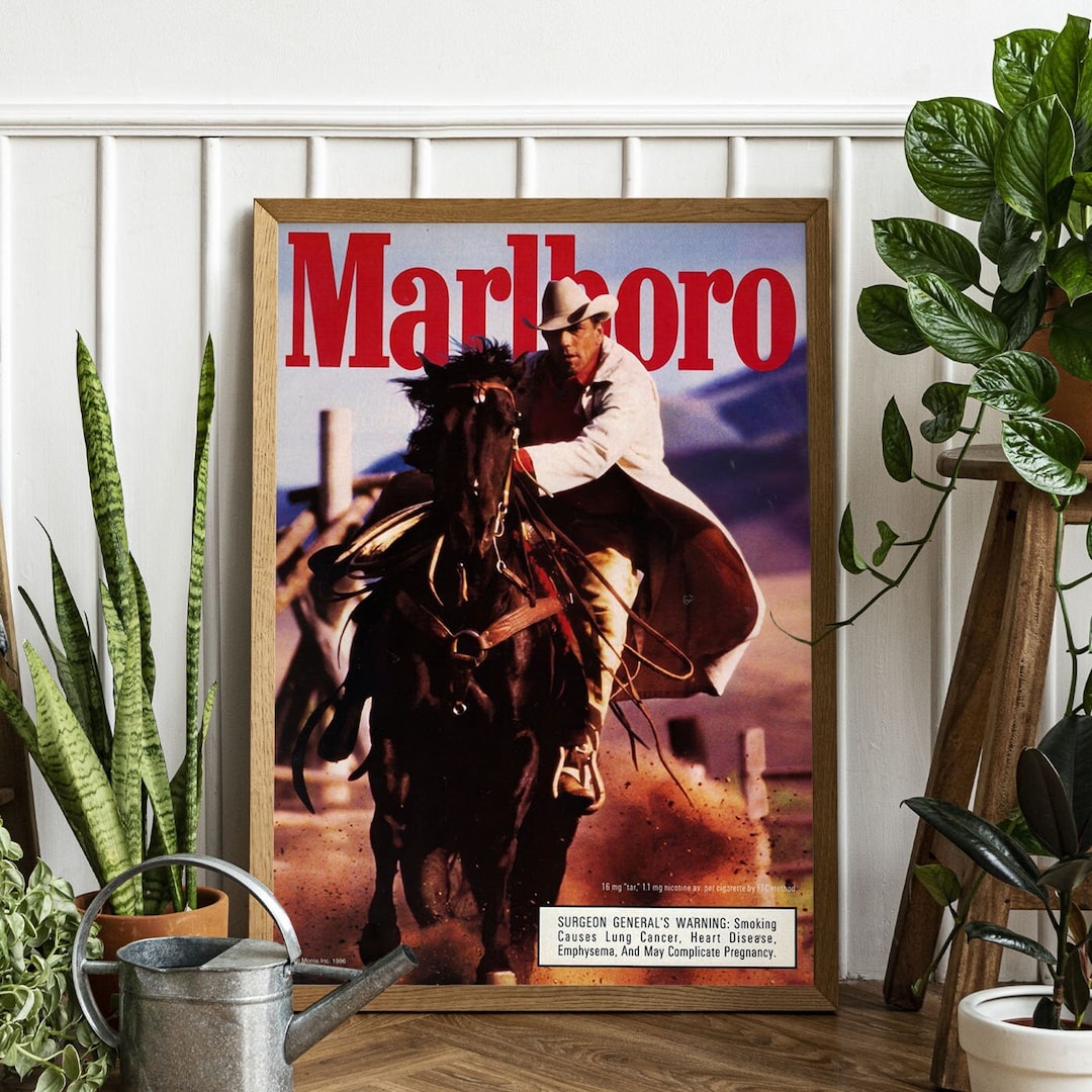 Marlboro Man Marlboro Vintage Poster Marlboro Cigar Marlboro Retro Wall ...