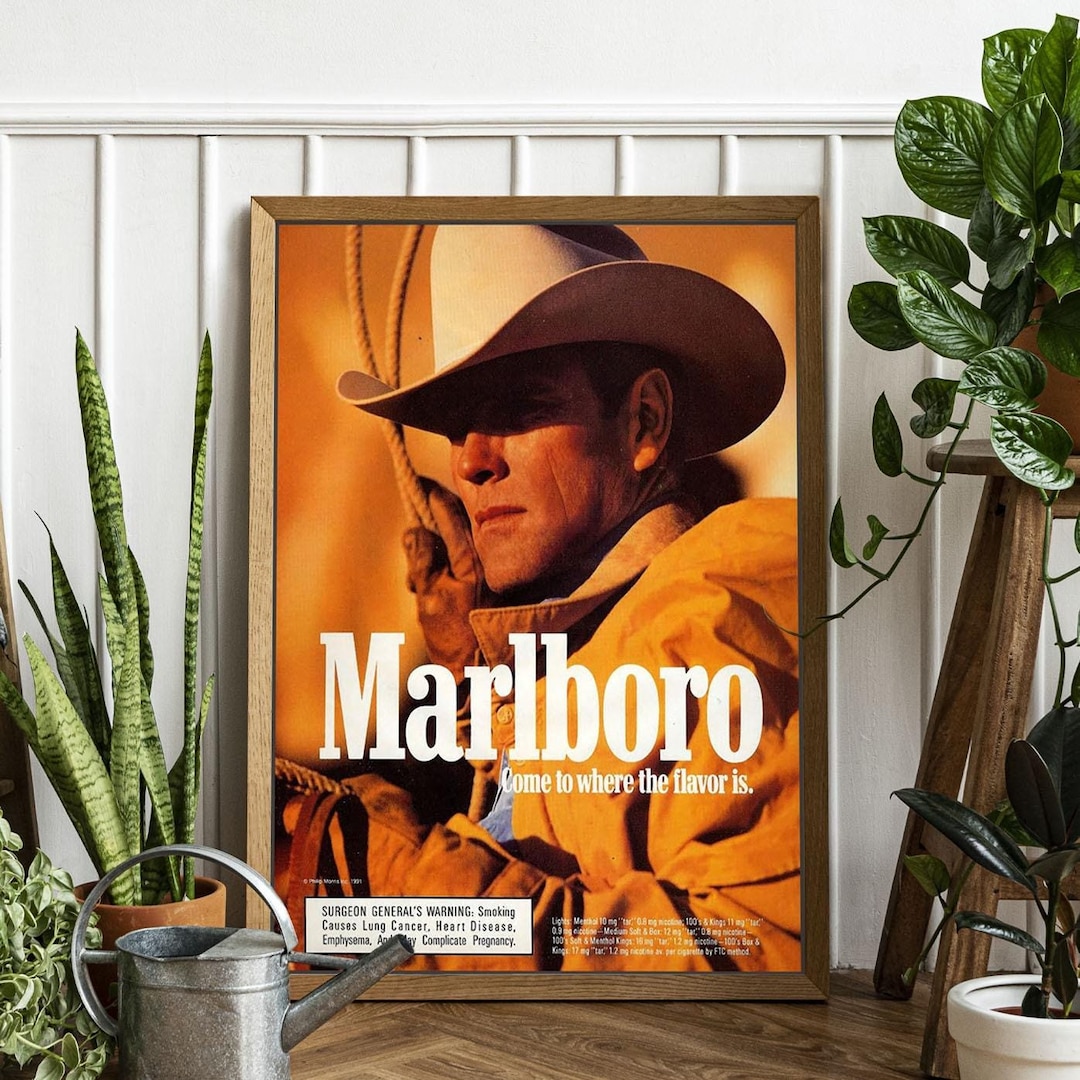 Marlboro Man Marlboro Vintage Poster Marlboro Cigar Marlboro Retro Wall ...