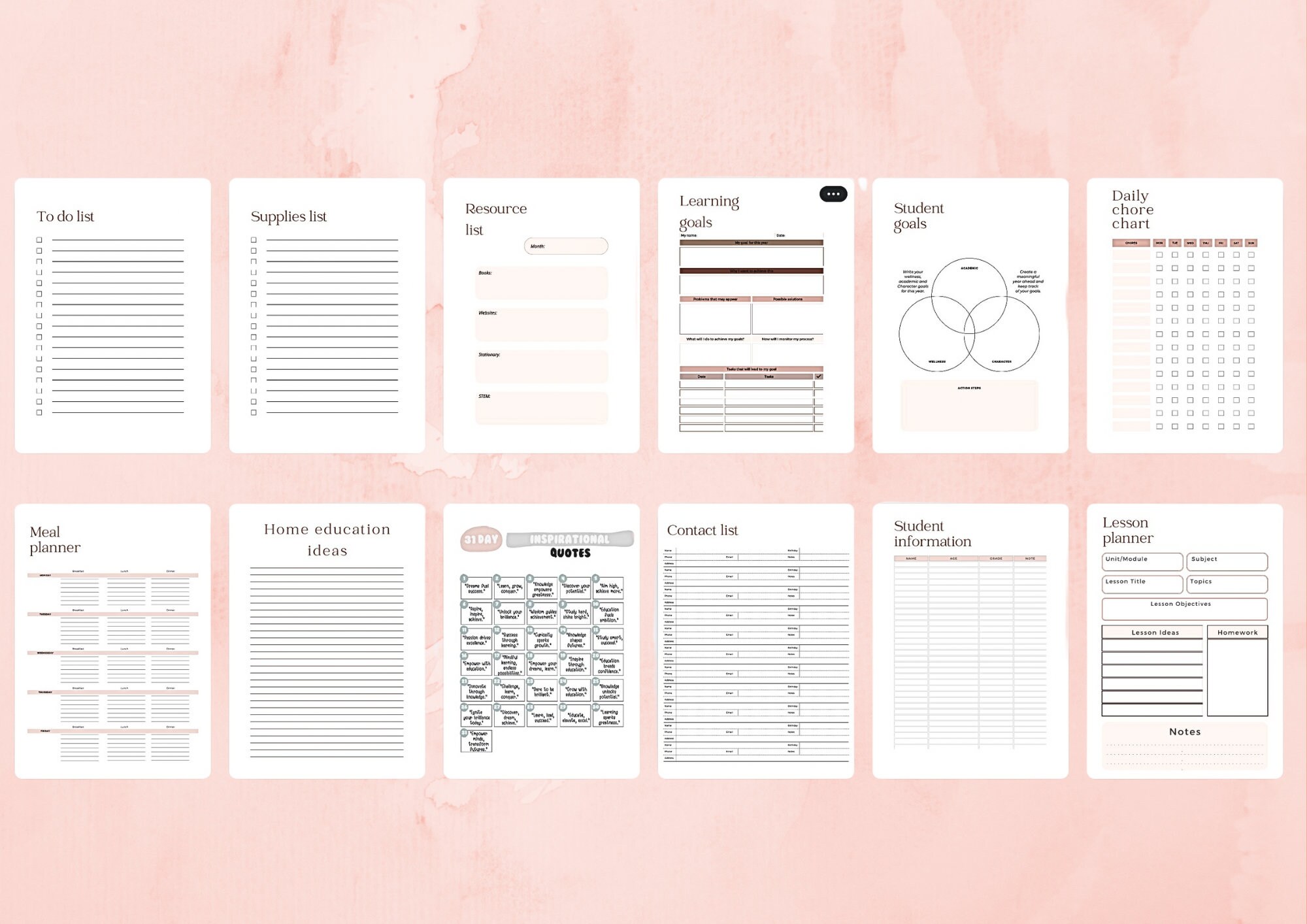 2025 Digital Homeschool Planner Reach Home Education Yearly Goals With ...