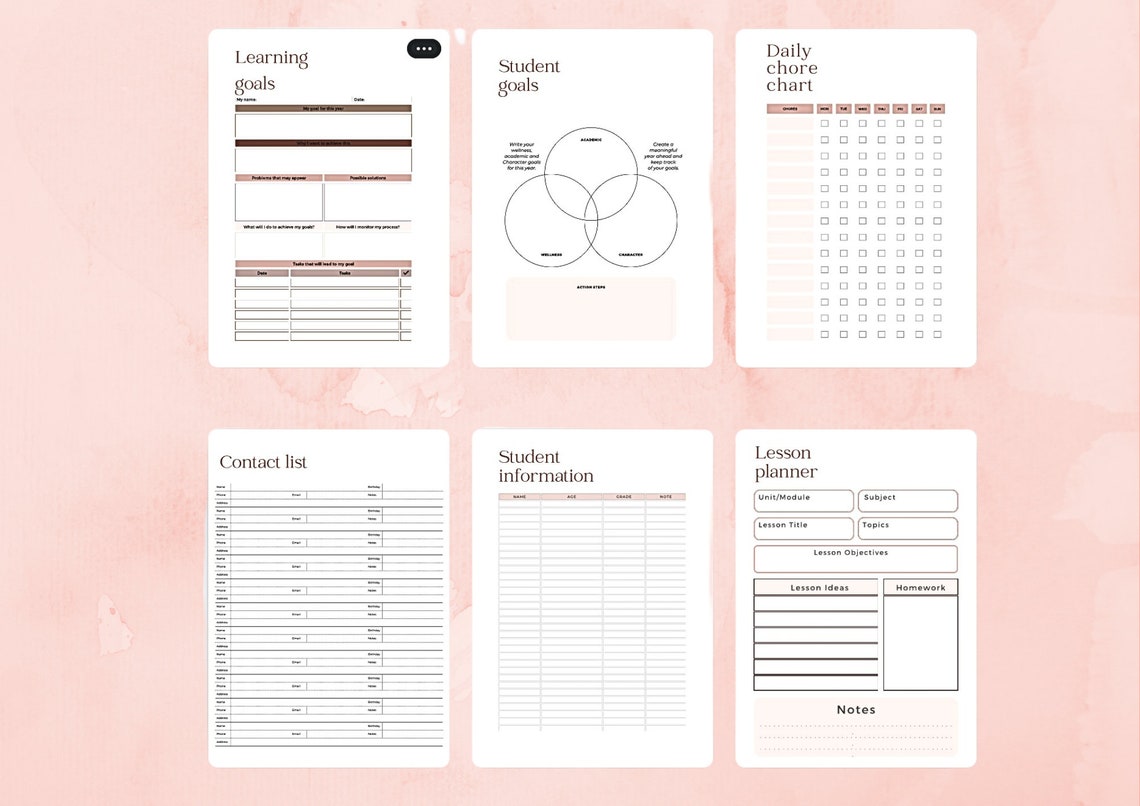 2025 Digital Homeschool Planner Reach Home Education Yearly Goals With ...