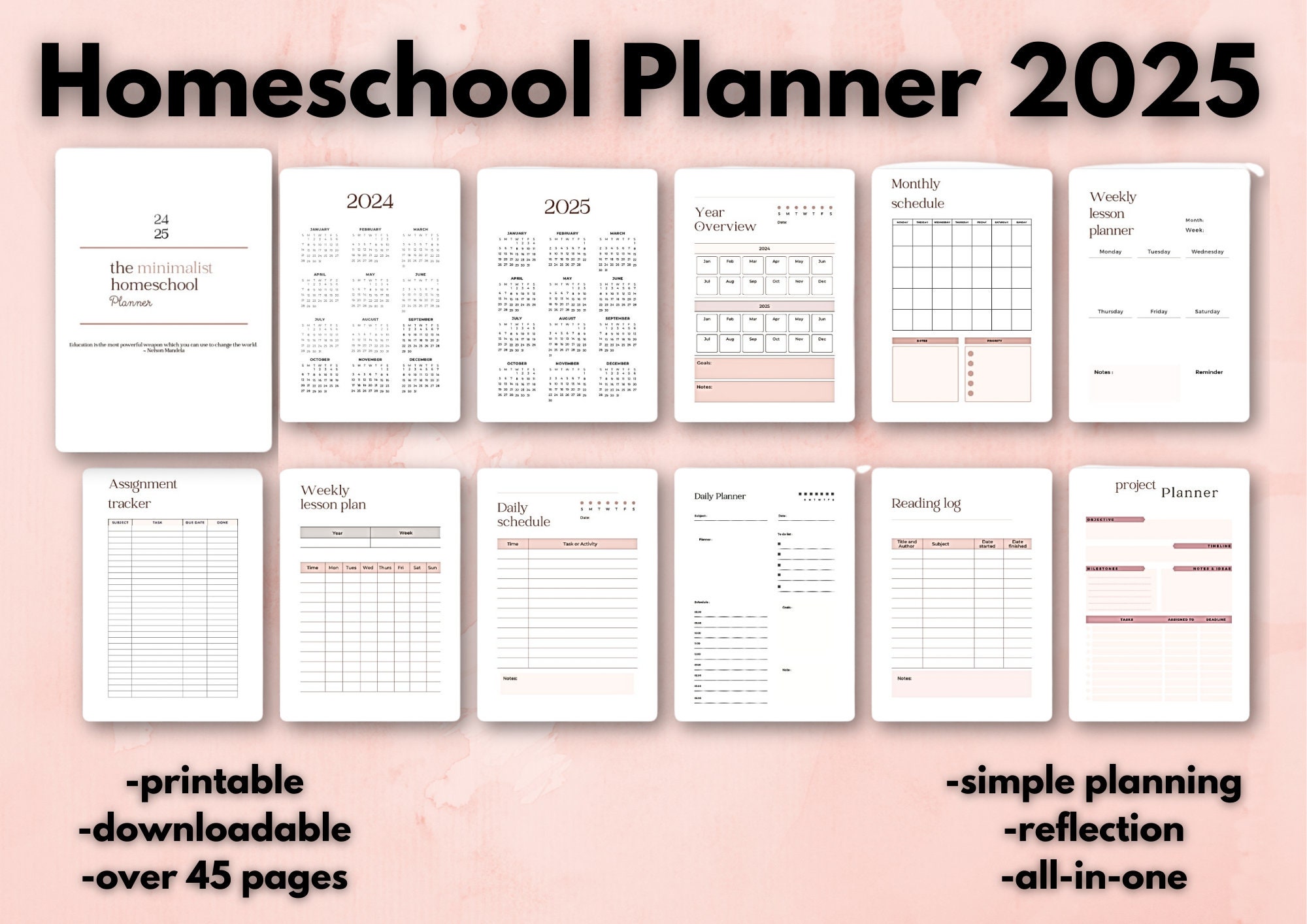 2025 Digital Homeschool Planner Reach Home Education Yearly Goals With ...