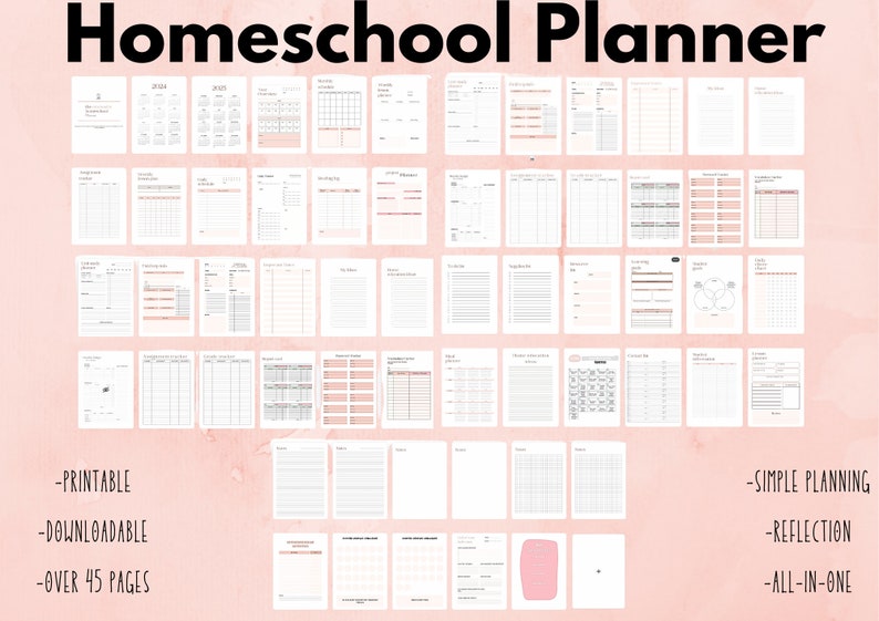 2025 Digital Homeschool Planner Reach Home Education Yearly Goals With ...