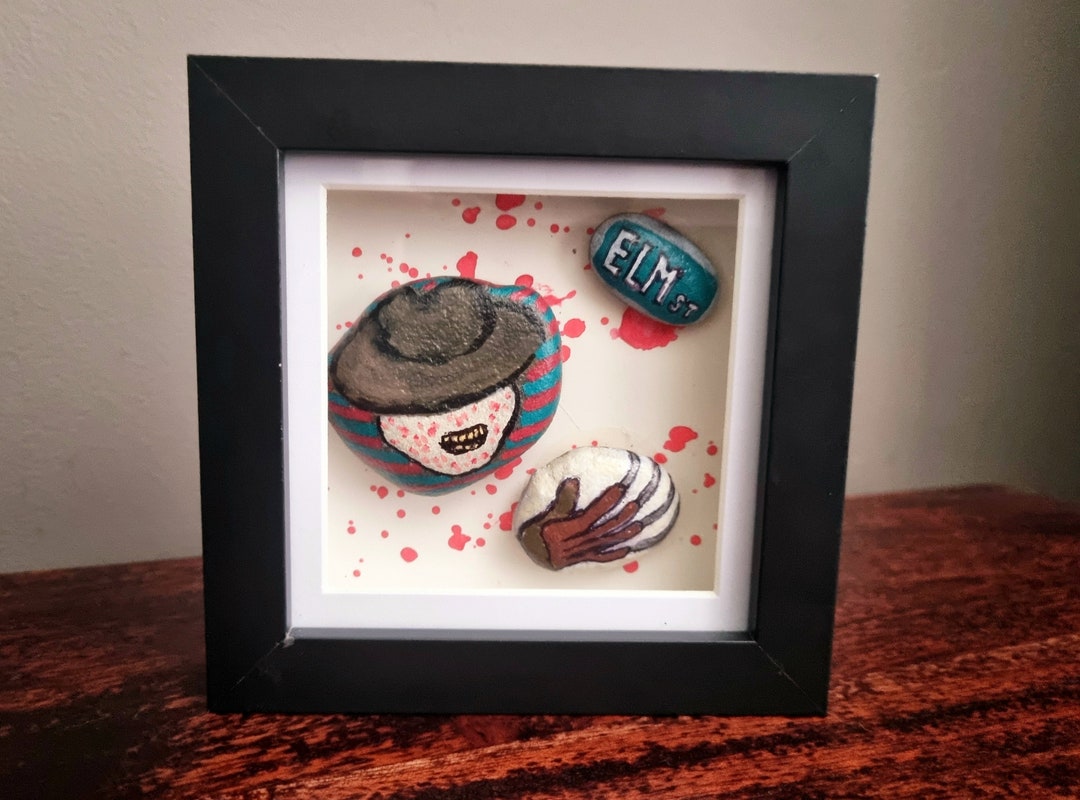 Freddy Krueger Nightmare on Elm Street Fan Art, Hand Painted Pebble Art ...