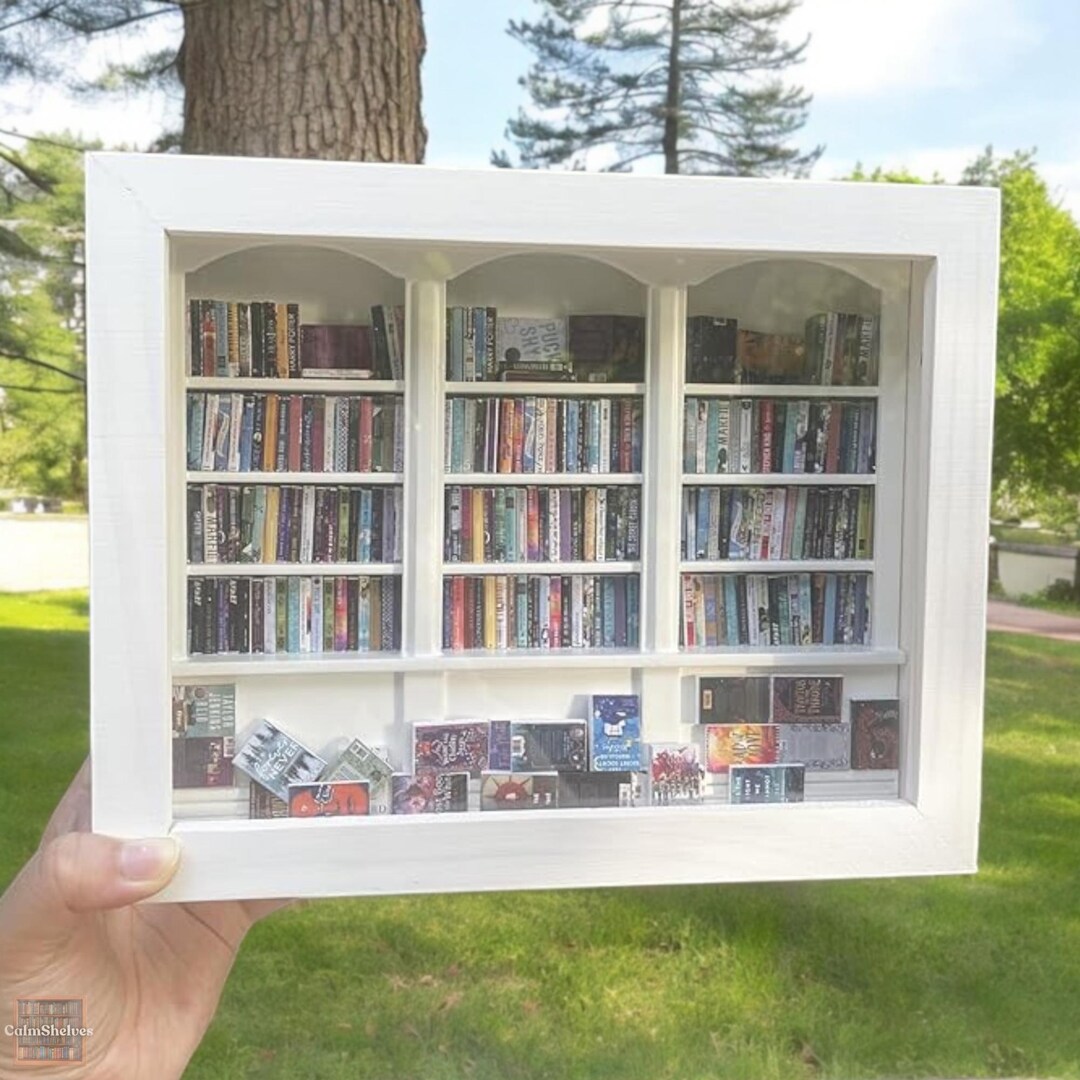 Sleek Anxiety-relief Mini Bookcase Elegant White Shelf for Book Lovers ...