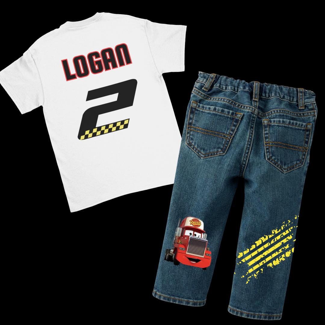 Custom Cars Lightning Mcqueen Birthday Outfit, Cars Birthday, Boys ...