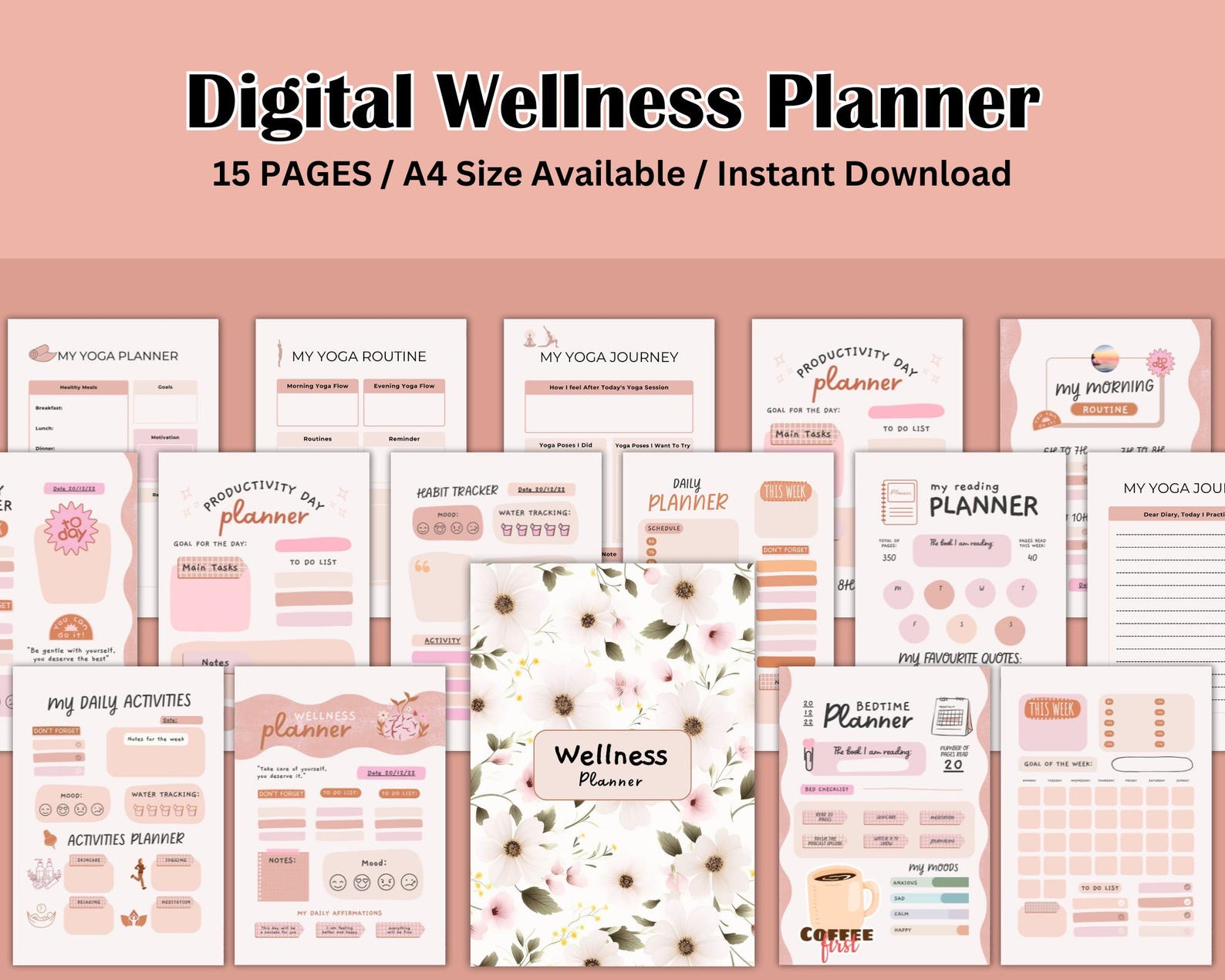 Wellness Planner Self-love Planner Mental Health Journal Self-care ...