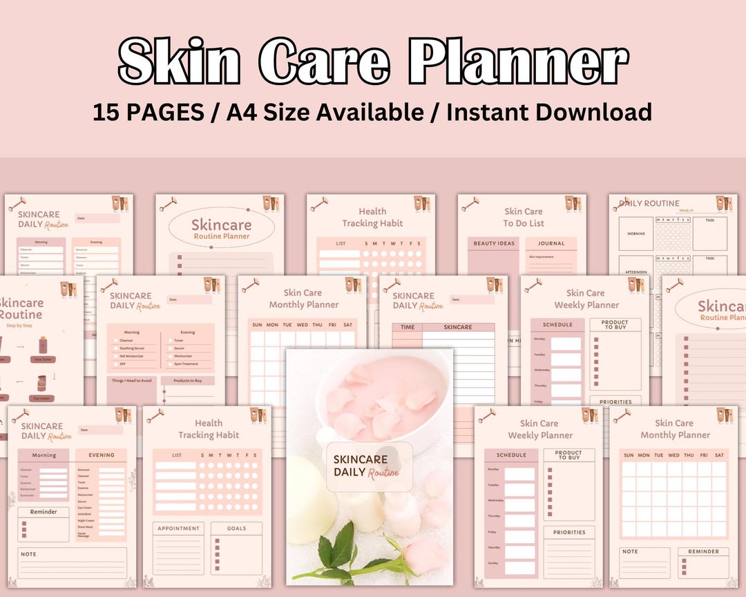 Skincare Planner | Skincare Daily Routine Planner | Glow up Planner ...