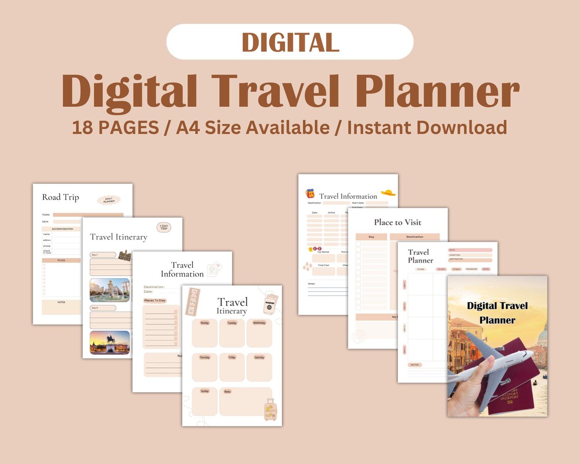 Travel Planner | Travel Itinerary Template | Travel Budget Planner ...