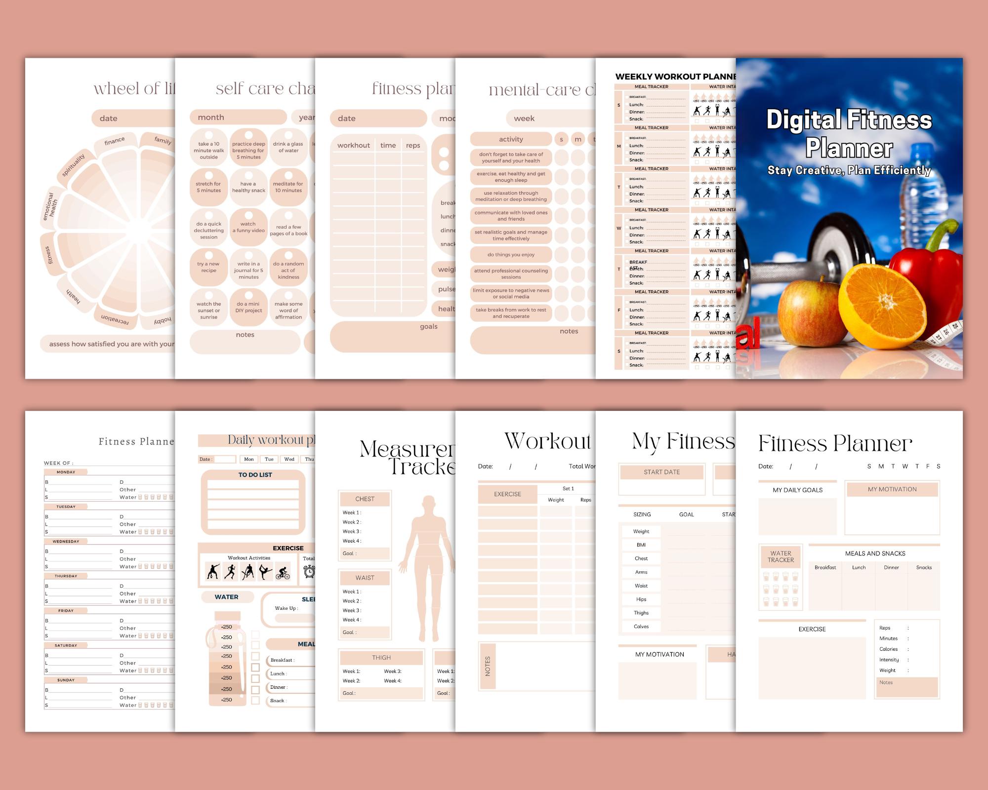 Digital Fitness Planner | Workout Planner | Self-care Planner | Gym ...