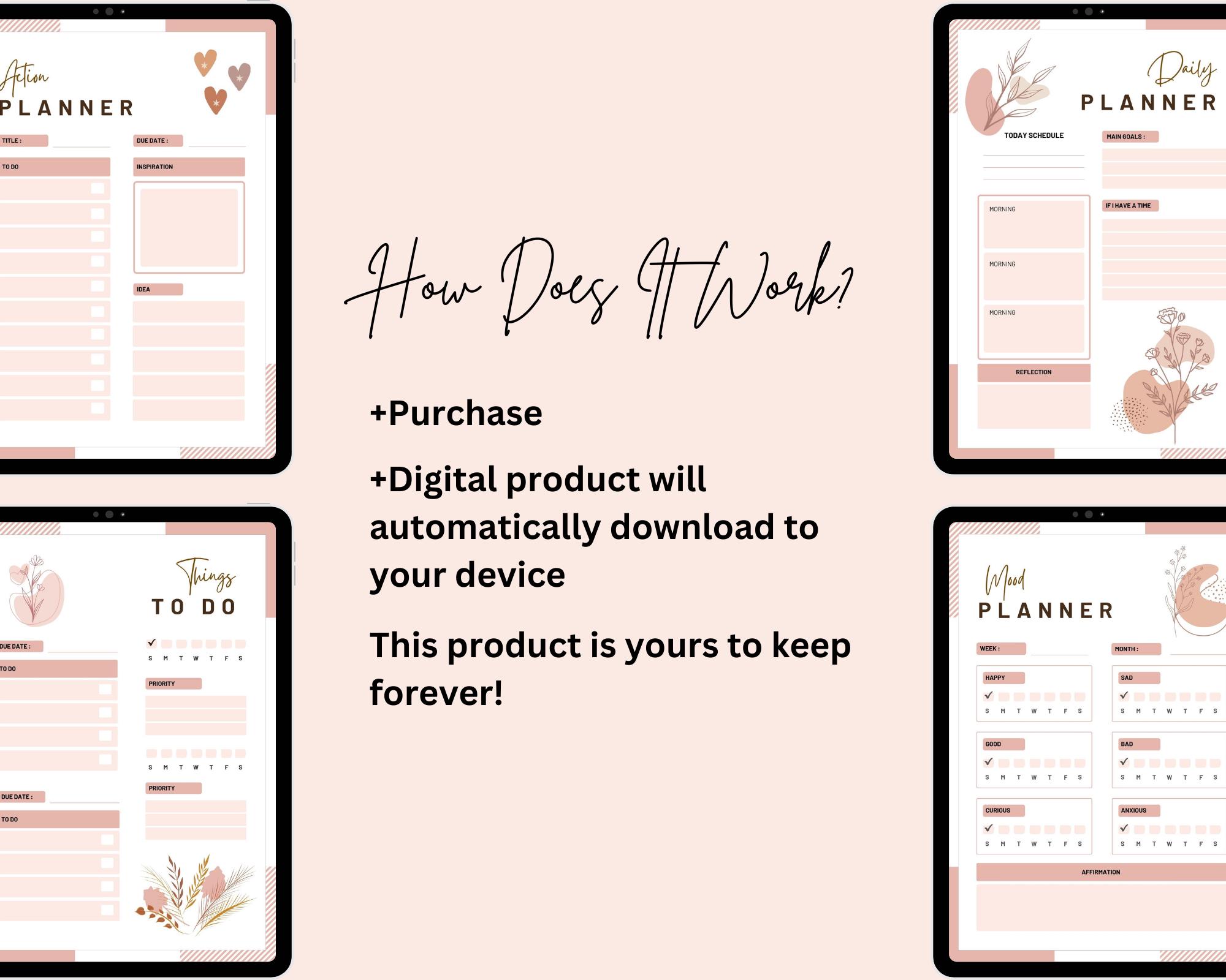 Daily Planner 2024 | Daily Schedule | Daily Mood Tracker | Printable to ...